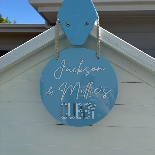 Personalised Acrylic Cubby House Sign | Kids Sign | Cubby House Decor ...