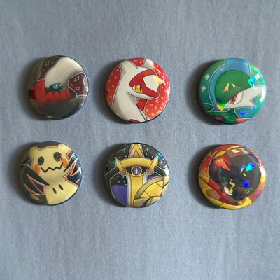 Rock Type Pokemon Pinback Buttons 32mm Arcanine, Arceus, Lycanroc ...