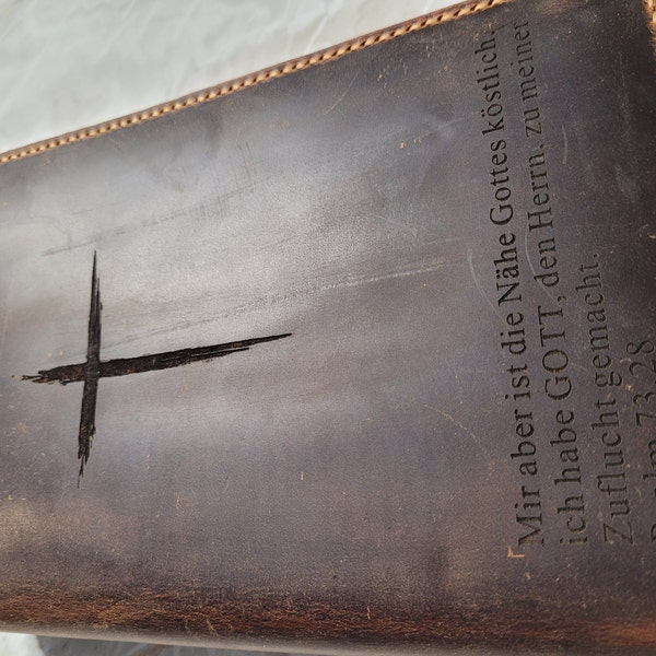 Personalized Leather Cover for Bible KJV , Custom Leather Holy Bible ...