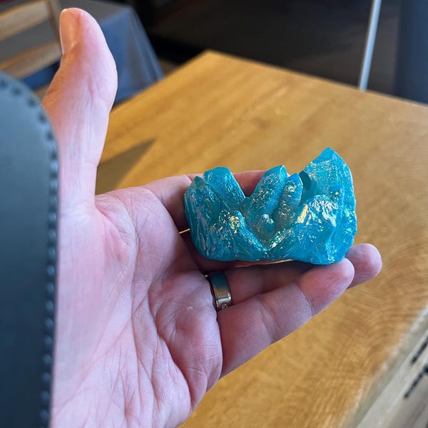 Blue Angel Aura Crystal Cluster,angel Aura Quartz Cluster,rainbow Aura ...