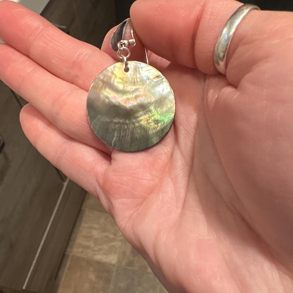 Real Natural Shiny Abalone Shell Seashell Mother of Pearl Disk Ocean ...