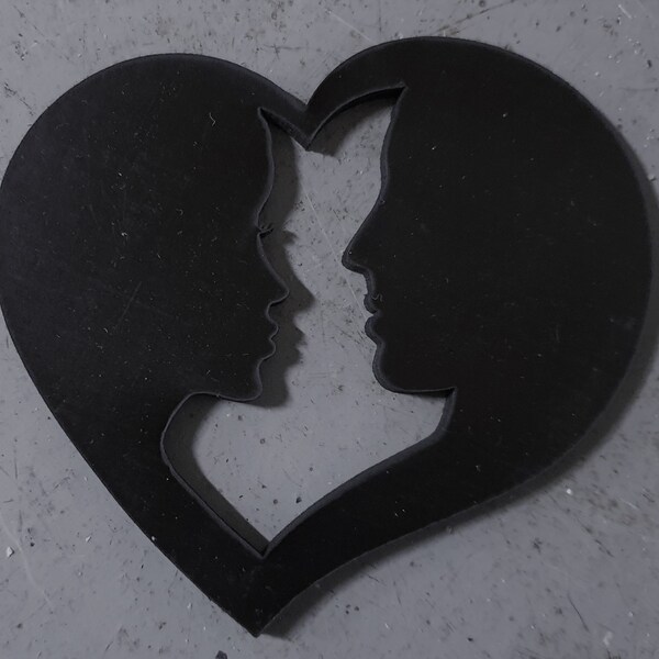 Couple in Heart Design Laser Cut Svg Dxf Files Wall Sticker Engraving ...