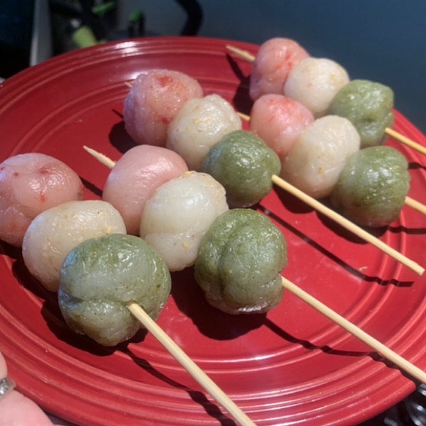 DIY Kit Hanami Dango Mochi Rice Cake Free Shipping 10 Skewers 30 ...