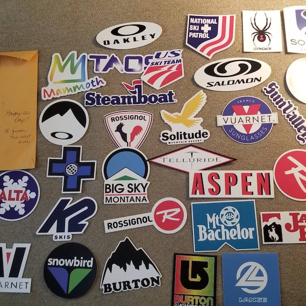 Ski Sticker Pack - Rossignol Burton Oakley Vuarnet Snowbird Alta Sun ...