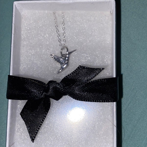Hummingbird Necklace Sterling Silver Bird Necklace, Hummingbird Jewelry ...