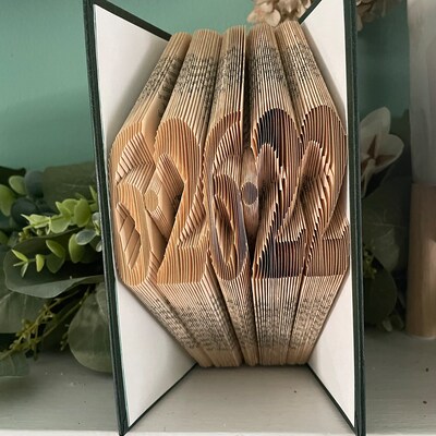 Custom Name Folded Book Art Anniversary Gift - Etsy