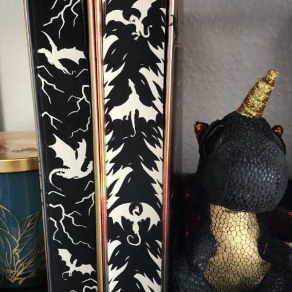 Dragons Sprayed Edge Designs on Fourth Wing and Iron Flame Custom ...