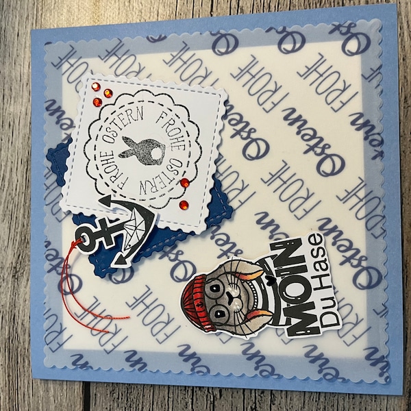 Plotterdatei Maritim Ostern Hase Moin SVG, Plotterdatei Hase Seemann ...