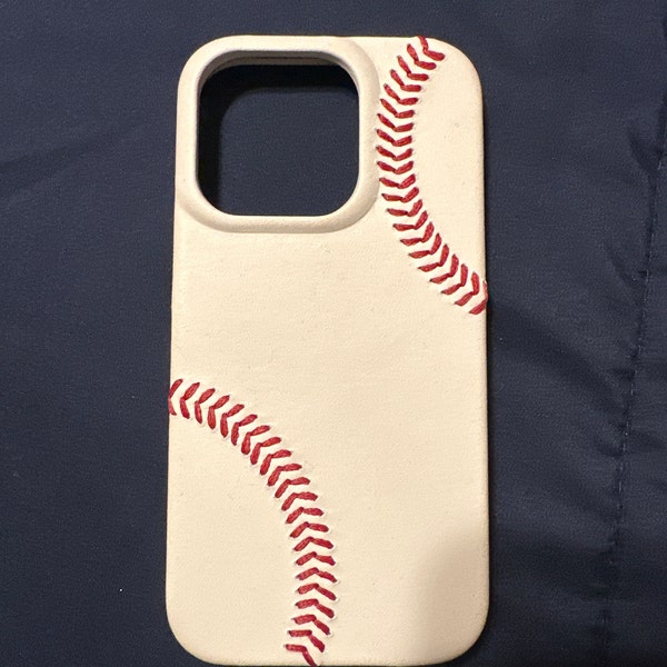 Leather Baseball iPhone Case / Raised Red Hand Stitching / Gift for ...
