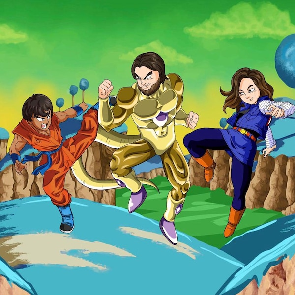 Custom Portrait DBZ Dragon Ball Z Custom Anime Portrait , Couple Anime ...