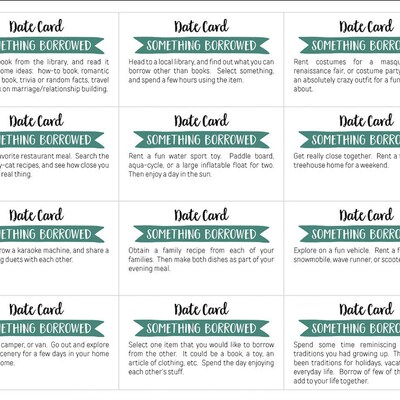 Printable Date Night Cards. 144 Ideas. Instant Download. Fun Romantic ...