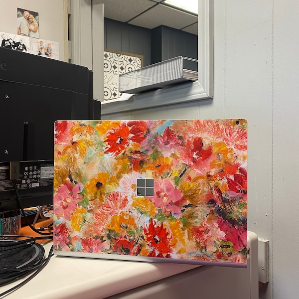 Surface Laptop 3 Stickers Microsoft Surface Skin Retro Flower Stickers ...