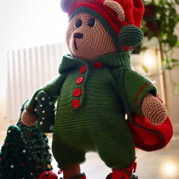 Crochet Pattern of Christmas Clothes for a Bear Teddy. Crochet Pattern ...