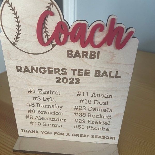 Personalized Baseball Coaches Gift, Baseball Coaches Plaque, End of ...
