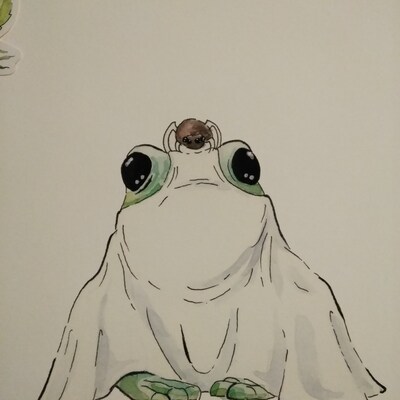 Spooky Ghost Frog Print - Etsy
