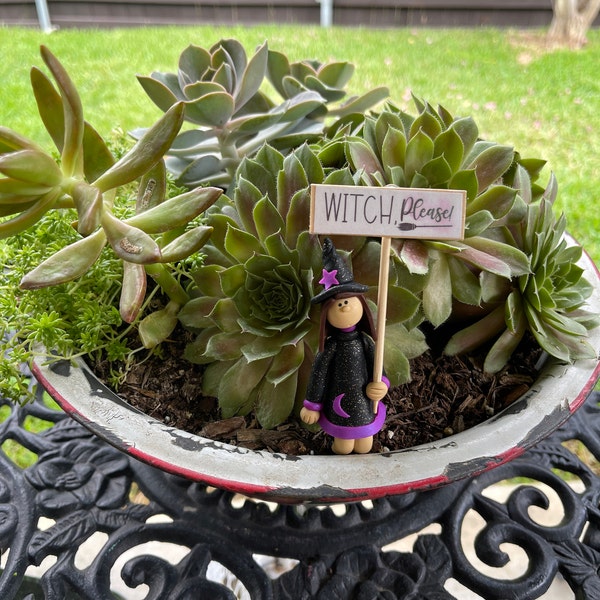 Witch Potsitter- Flower Pot Sitter- House Warming Gift - Flower Pot ...