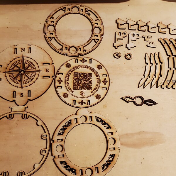 Santa Claus Compass - SVG Laser Cut File, Christmas 3d Plywood Design ...