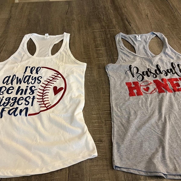 Personalized Baseball Tank, Custom Baseball Number Racerback Tank Top ...