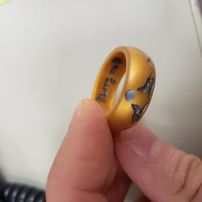 Personalized Engraved Silicone Ring 8.5MM Wedding Band for Men and ...