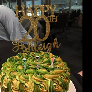 20th Birthday Cake Topper Any Age Cake Topper Happy 20th Topper ...