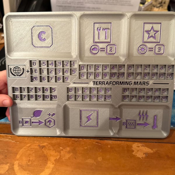 Terraforming Mars Player Boards - 3D Printed, High Quality, PLA, .07mm ...