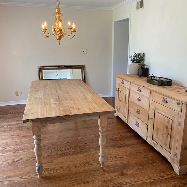 Extra Large Farmhouse Table, Long Farm Table, Custom Wood Table, Rustic ...
