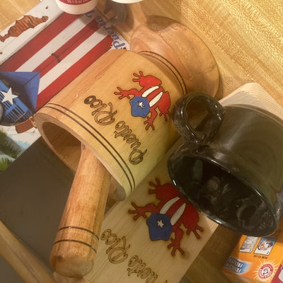 Pilon Para Mofongo Puerto Rico 2 Souvenir Puertorriqueño Wood Mortar ...