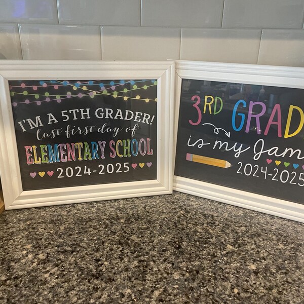 1st Day of Middle School Sign First Day of 6th Grade Sign 2024 Hello ...