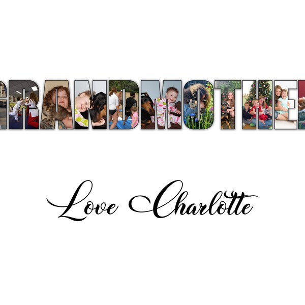 Photo Collage Template in Diamond Shape, Personalized Gift Collage ...