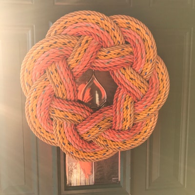Autumn Wreath, Upcycled Lobster Rope, Maine Made Nautical Wreath, Fall ...