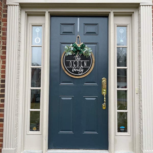 Front Door Decor | Front Door Wreath | Last Name/family | Front Door ...