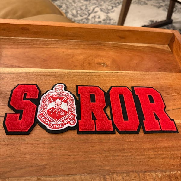 DST Large Red & White SOROR Iron on Patch - Etsy