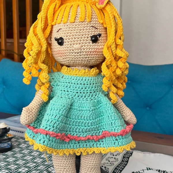 Clara Crochet Doll Pattern, Amigurumi Doll Pattern, Crochet Valentine ...