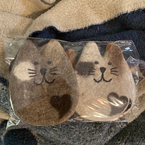 Absorbent Handmade Cat Coasters-set of Four-4-wool Felt-gifts - Etsy