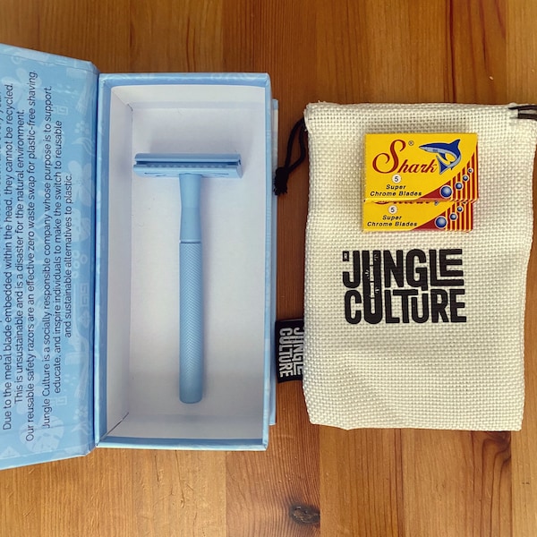 Unisex Safety Razor Set • Includes 10x Refills, Universal Reusable ...