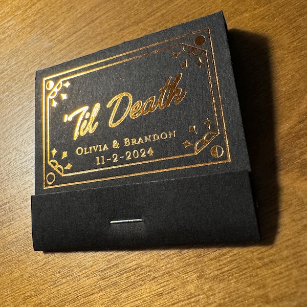 Custom Matchbooks - 'til Death Matchbook- Wedding Favor, Wedding ...