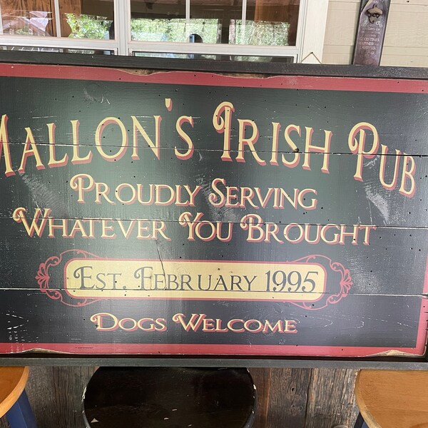 Custom Distressed Irish Pub Proprietor Sign - Rustic Hand Made Vintage ...