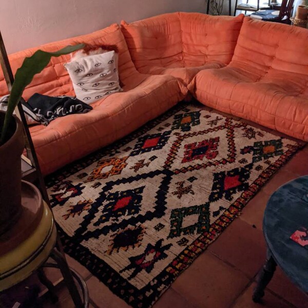 Beautiful Moroccan Handira Blanket in Turquoise/ 9'5'' X 5'9'' Feet ...