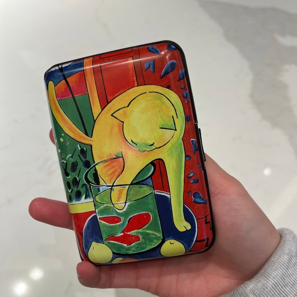 Cats With Fish Armored RFID Wallet, RFID Protection Hard Case Card ...