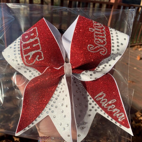 Custom College Cheer Bows Designed in Your Team Colors. Writing on ...