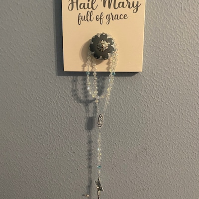 Rosary Wall Hanger Rosary Wall Holder Hail Mary Rosary Display Catholic ...