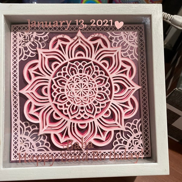 3d Layered Mandala With Square Frame Bundle #1. Four Designs ...