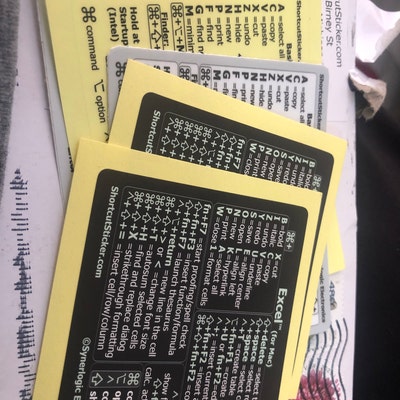 Excel for Mac Cheat Sheet Reference Guide Shortcut Sticker Black Vinyl ...