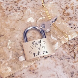 Engraved Padlock Love-lock Brass With Key and - Etsy