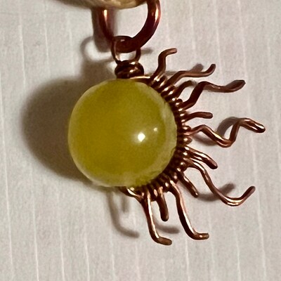 Hematite Sunburst Eclipse 2024 Wire Pendant Silver/steel/copper/bronze ...