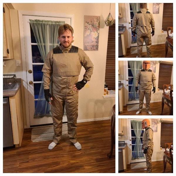 Tan Cosplay Flight Suit With Velcro Flak Vest & Cummerbund 4-piece ...