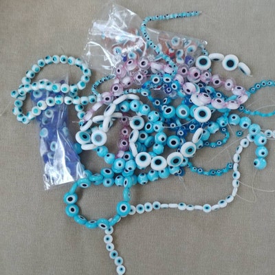 4 Mm Navy Blue Turkish Evil Eye Tiny Beads From Turkey Set of 100 ...