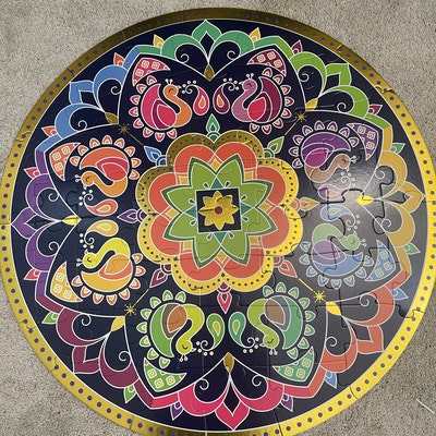 Rangoli Mandala Circular Floor Puzzle - Etsy