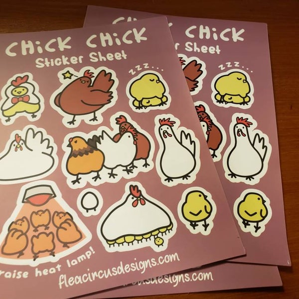 Chickens Sticker Sheet Stickers Planner Vinyl Kiss Cut Matte Bird ...
