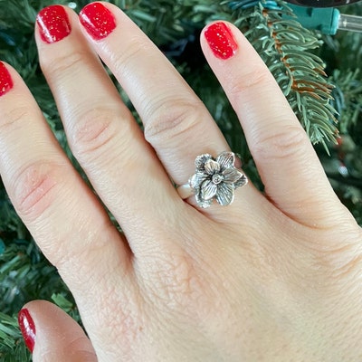 Magnolia Jewelry Magnolia Ring Jewelry Sterling Silver Handmade Flower ...